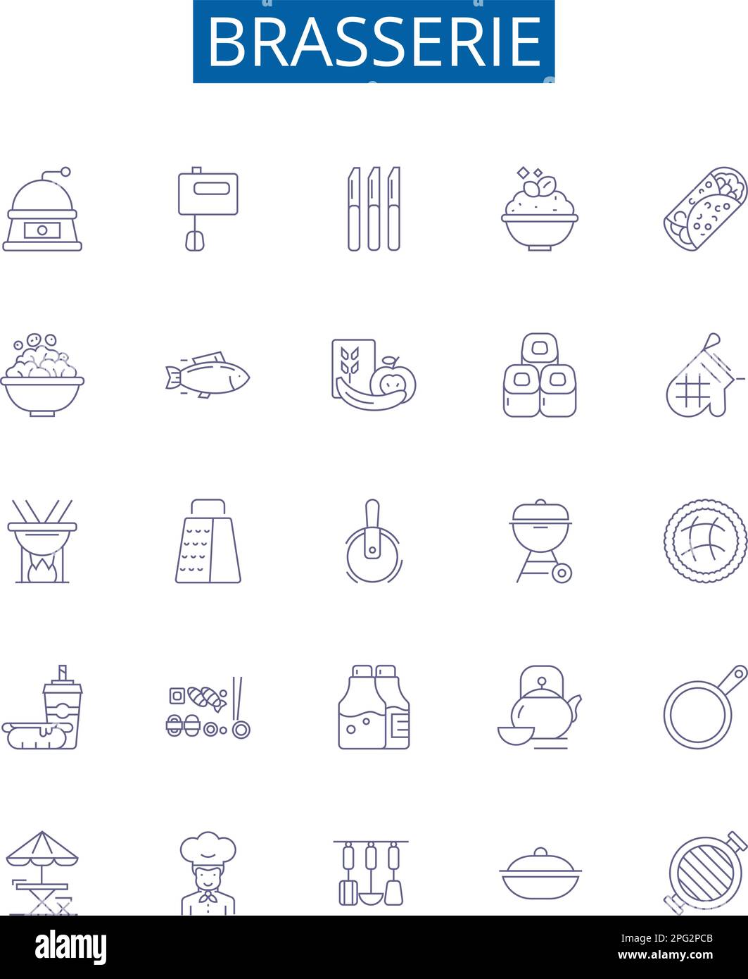 Brasserie line icons signs set. Design collection of Brewery, Bistro ...