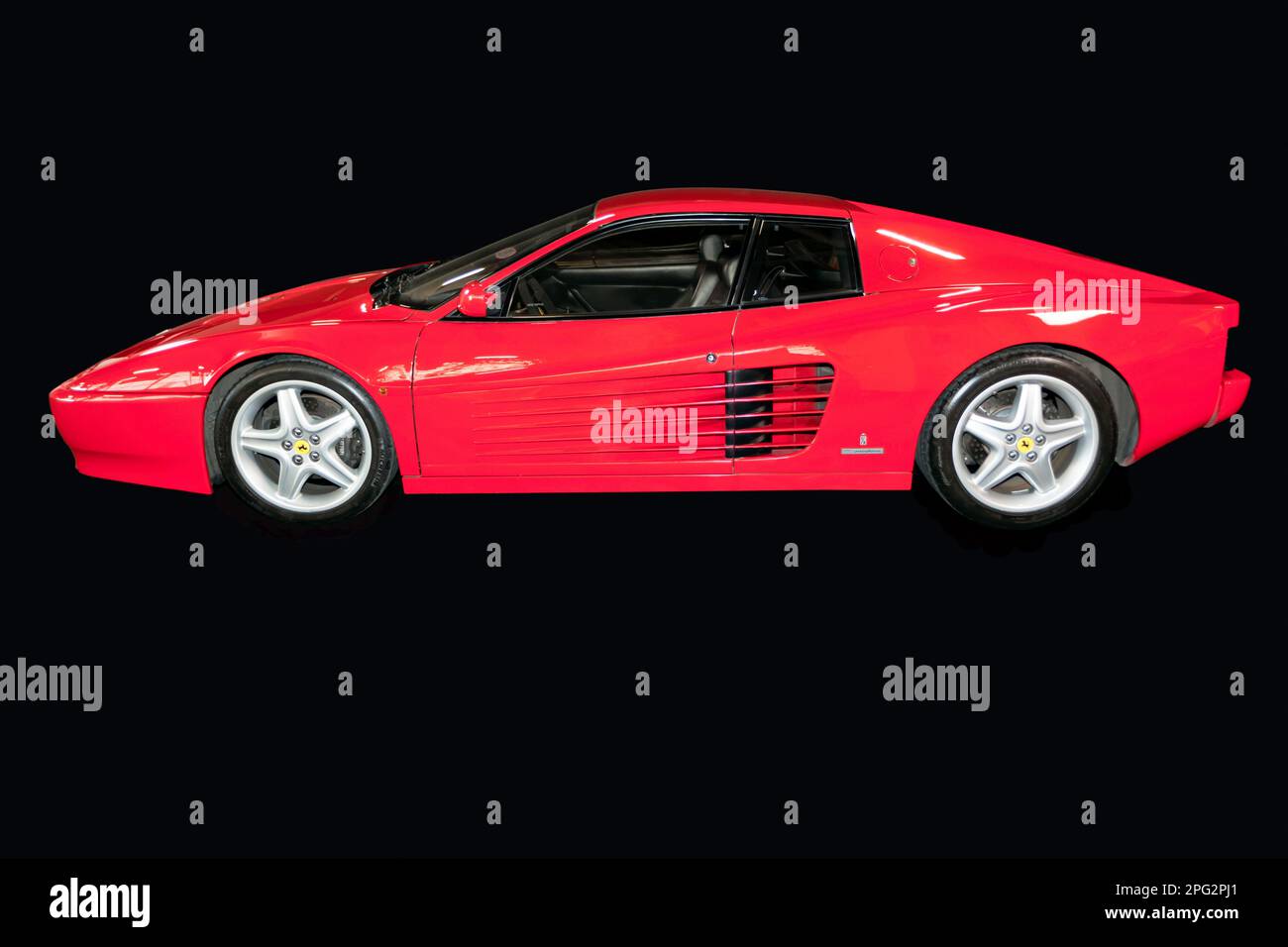 Cut-Out, Studio Shot of a Red, Ferrari Testarossa, on the art of cars ...