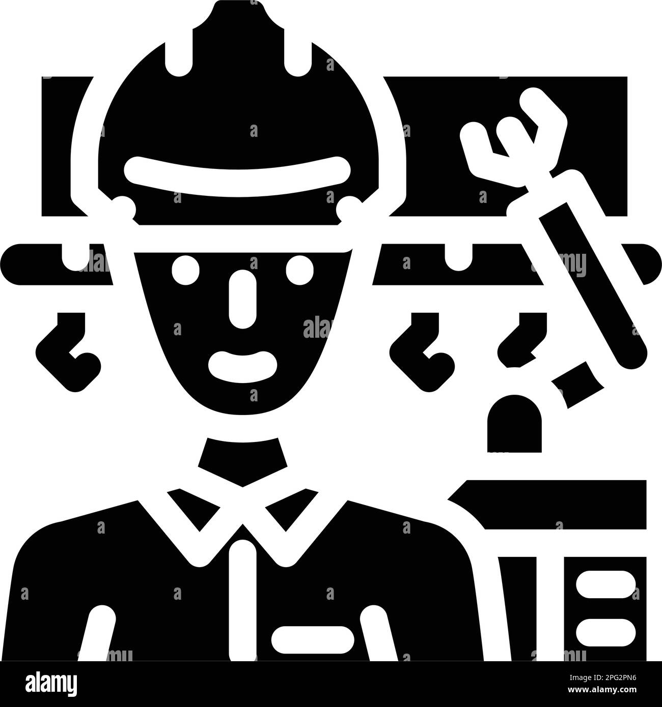 industrial engineer glyph icon vector illustration Stock Vector Image ...