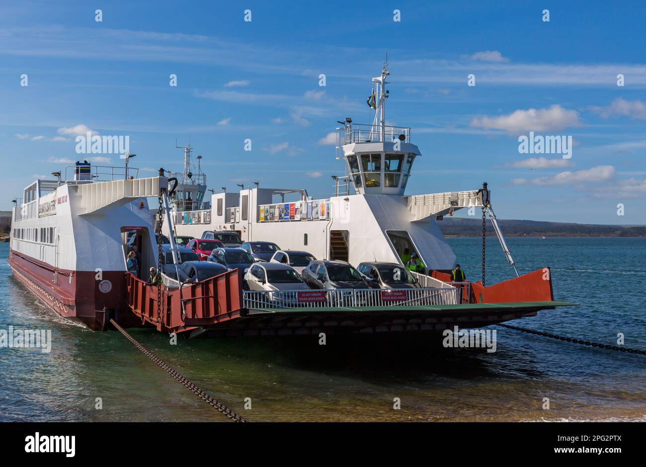 Sandbanks to Studland chain ferry at Sandbanks, Poole, Dorset UK in ...