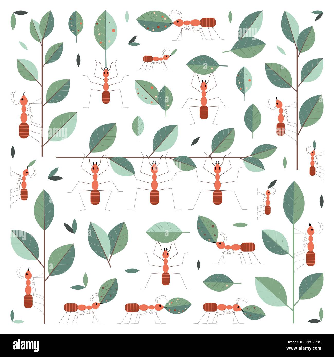 Leaf Cutter Working Ants Team Design Set Stock Vector Image & Art - Alamy