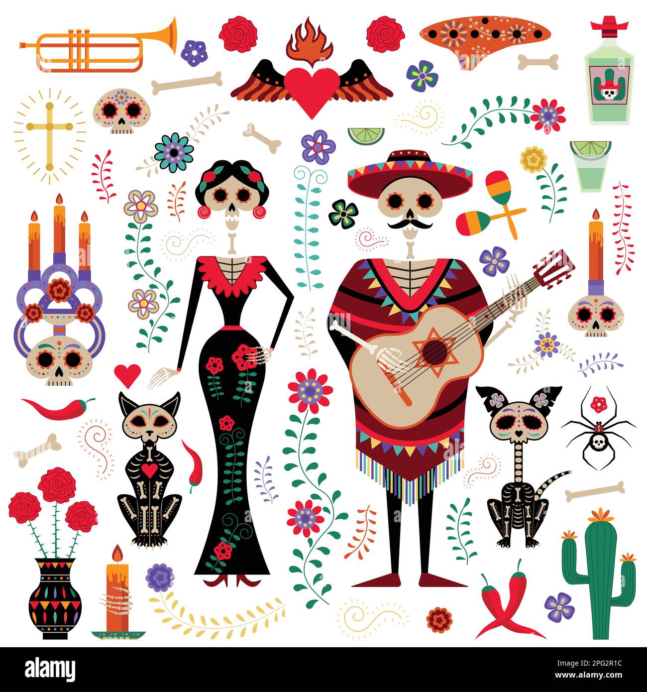 Mexican day of the dead heart Cut Out Stock Images & Pictures - Alamy