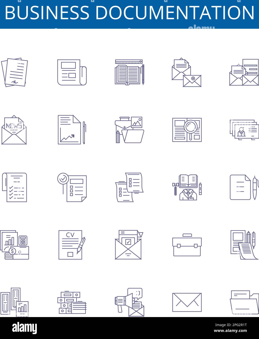 Business documentation line icons signs set. Design collection of ... Business documentation line icons signs set. Design collection of ...