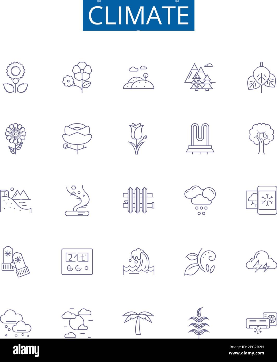 Climate line icons signs set. Design collection of Weather, Temperature ... Climate line icons signs set. Design collection of Weather, Temperature ...