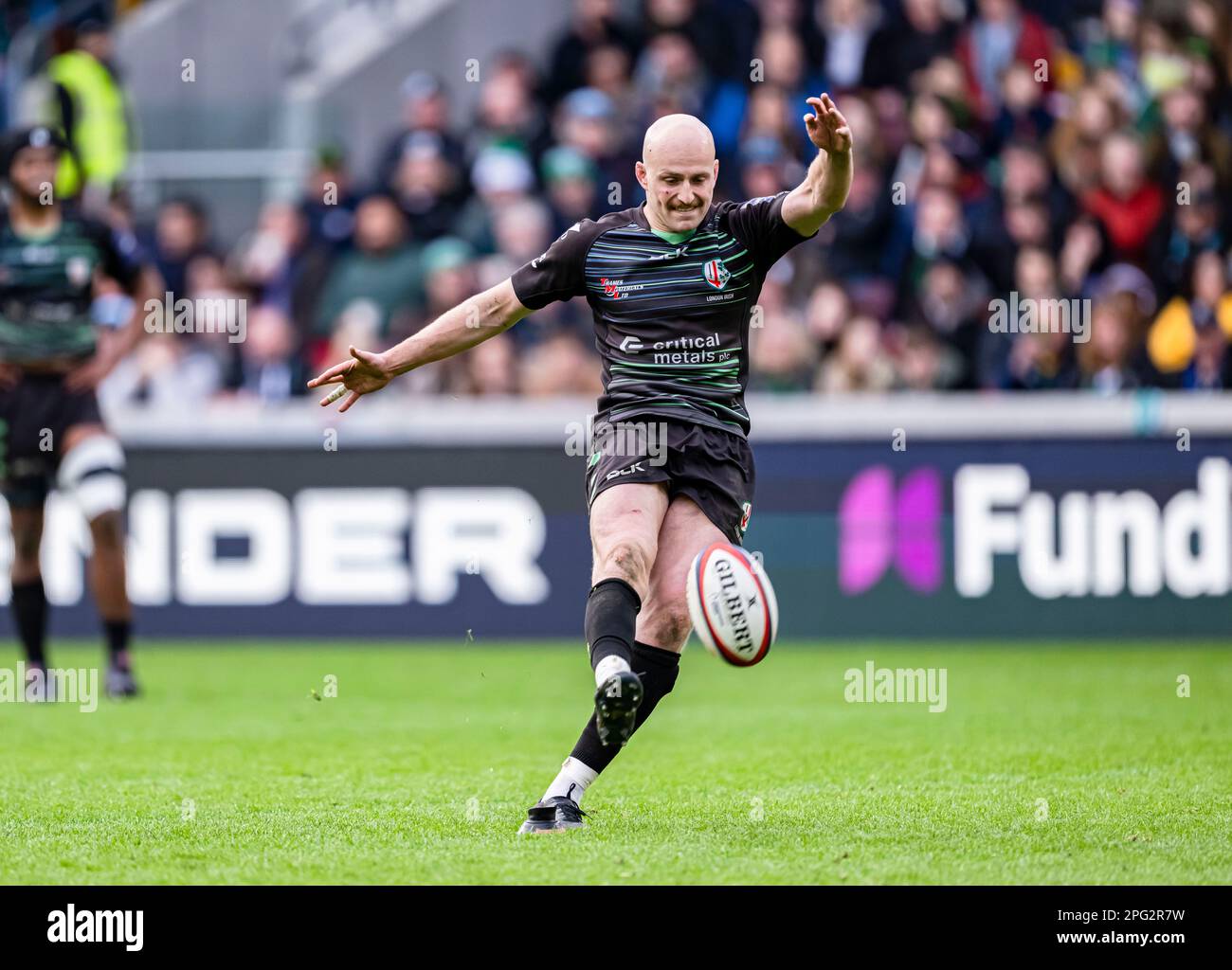LONDON, UNITED KINGDOM. 19th, Mar 2023. Jacob Atkins of London Irish ...