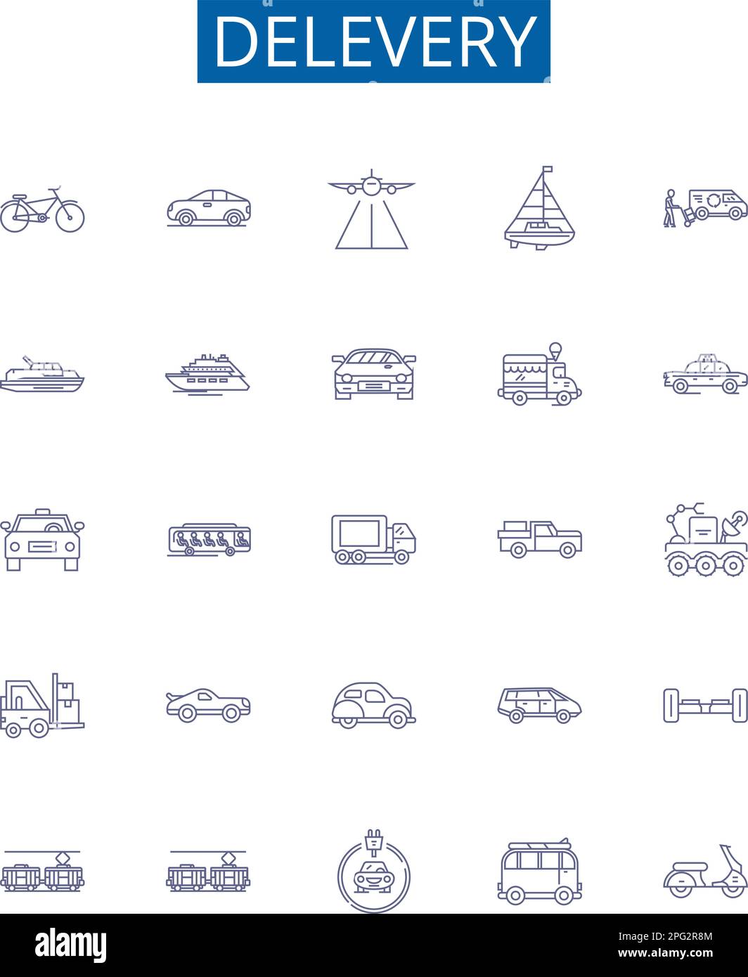 Delevery line icons signs set. Design collection of Dispatch, Delivery ...