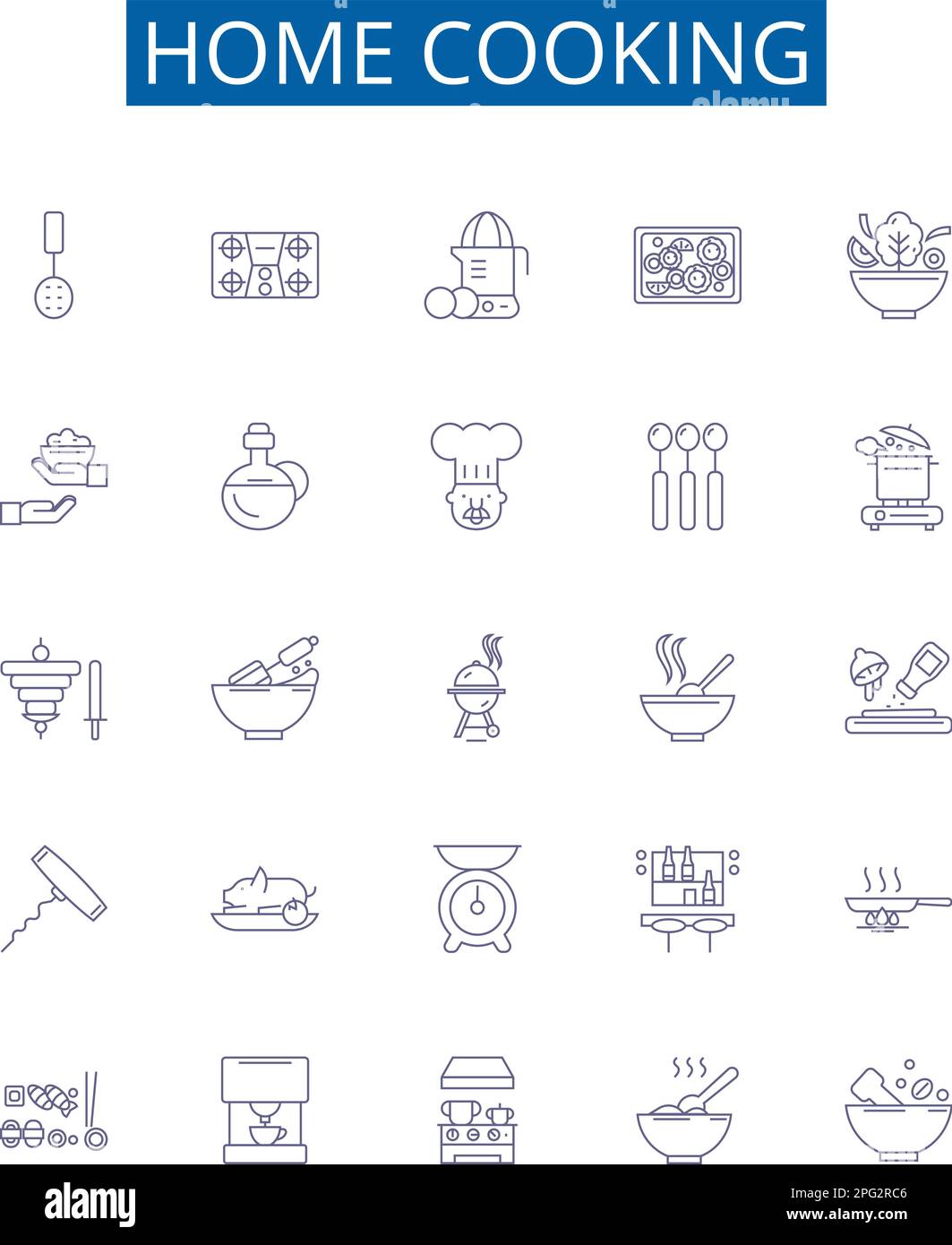 Home cooking line icons signs set. Design collection of Homemade ...