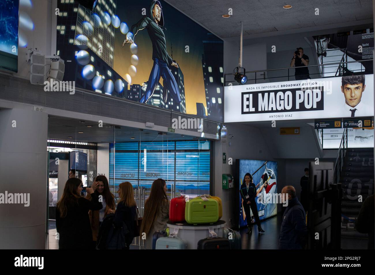 Atmosphere at the Victoria Theater during a press conference of El Mago Pop, on March 20, 2023 ...