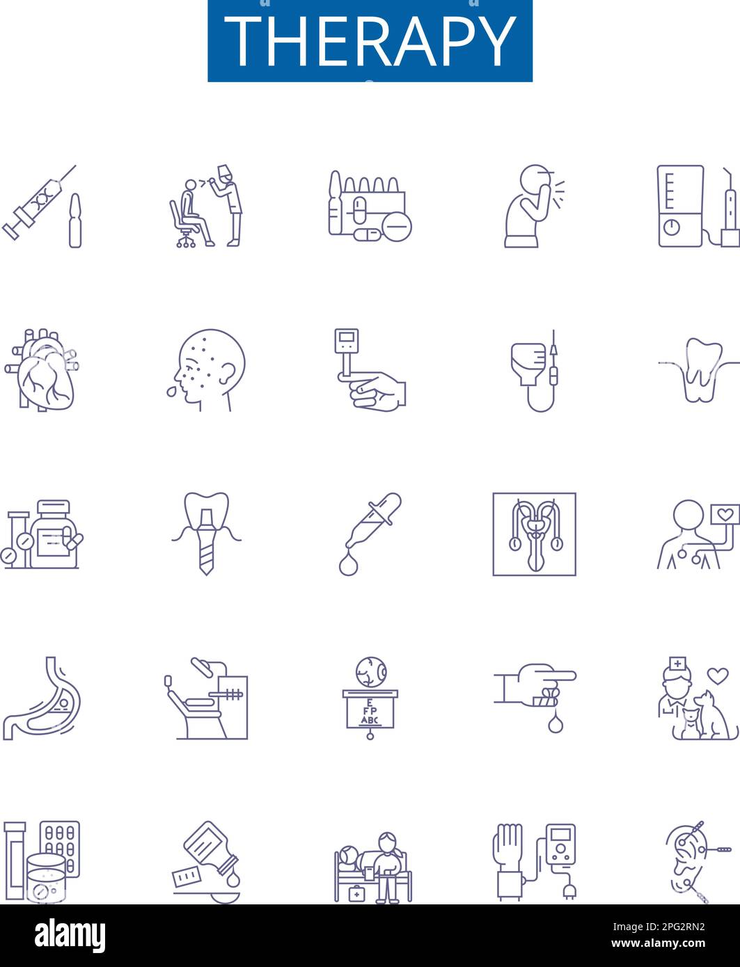 Therapy line icons signs set. Design collection of Therapy, Counseling ...