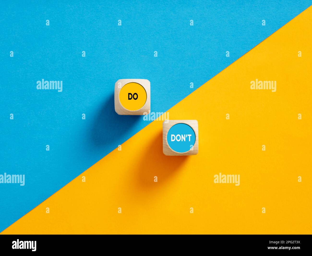 The words Do and Don't on wooden cube push buttons. Do's and Don'ts ...