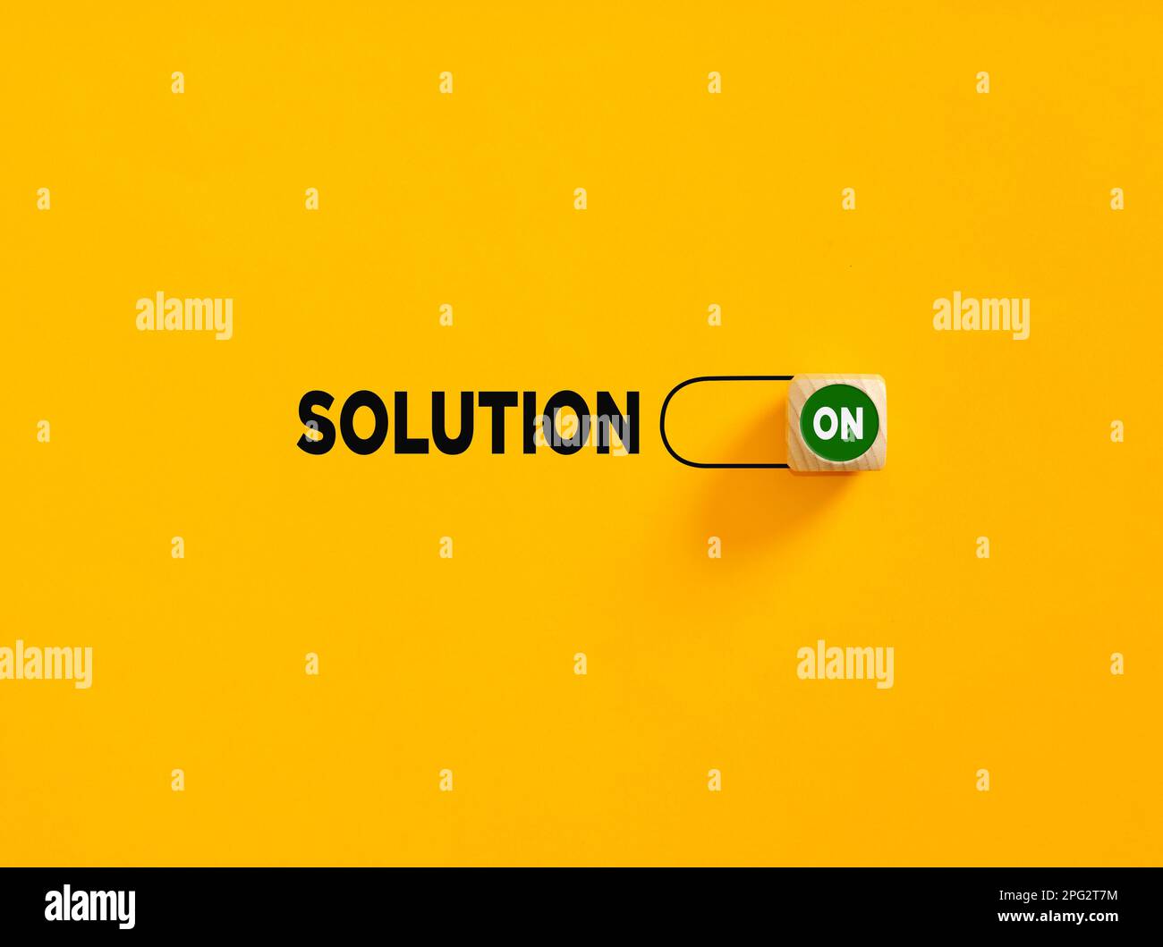 Solution on slider button on yellow background. To find a solution for ...