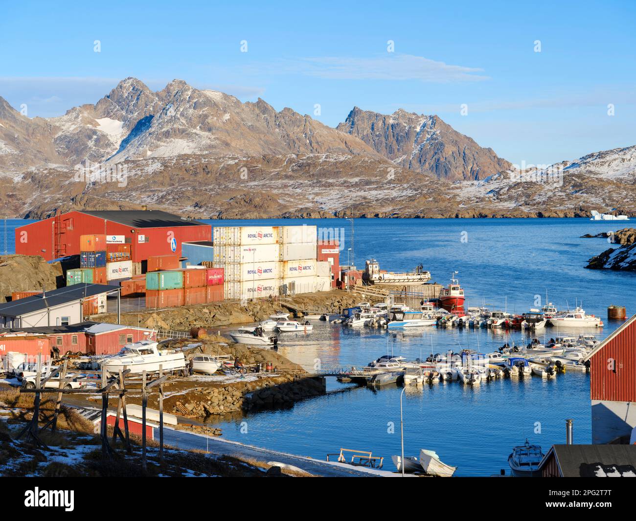 The harbour. Town Tasiilaq (formerly called Ammassalik), the biggest ...