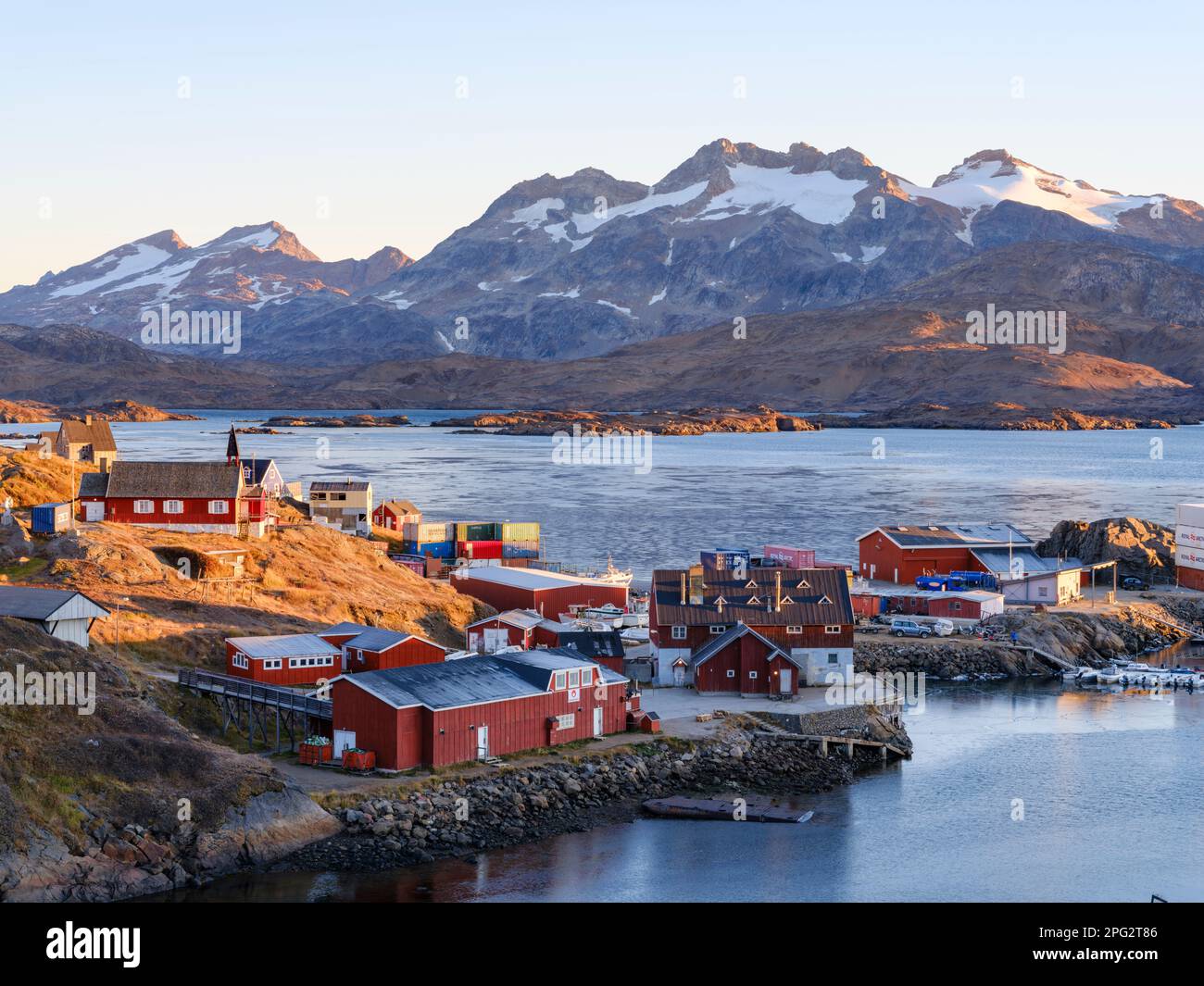 The harbour. Town Tasiilaq (formerly called Ammassalik), the biggest ...