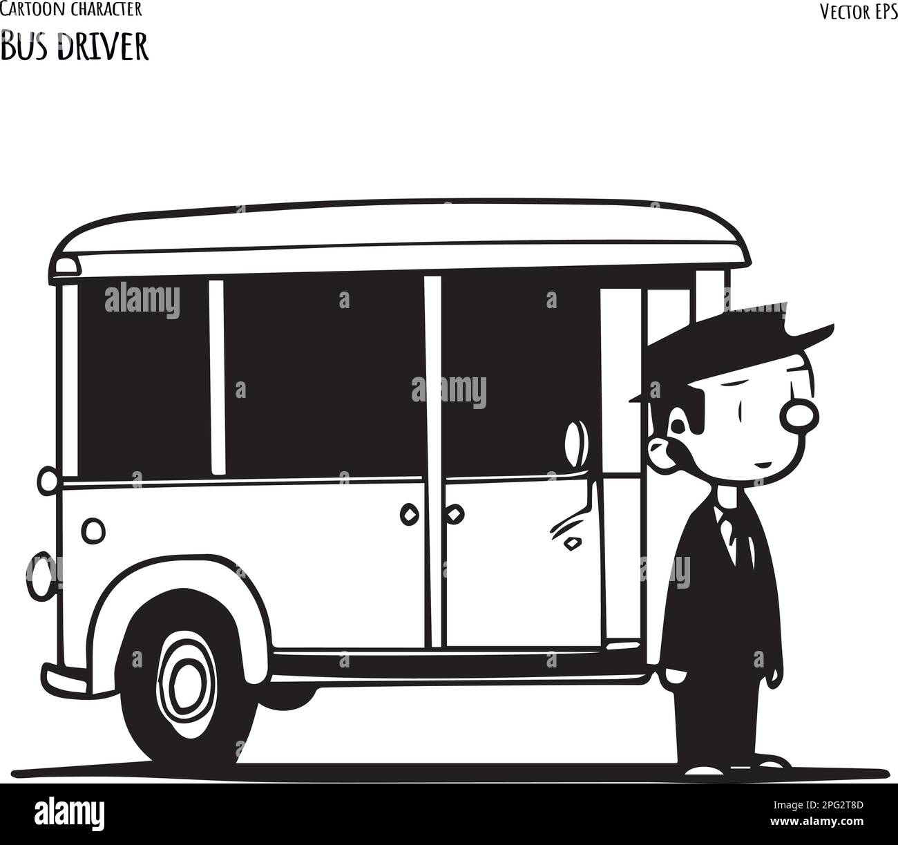 Outline cartoon drawing school bus hi-res stock photography and images ...