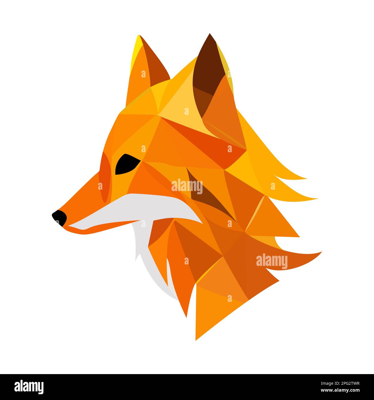 Fox logo design. Abstract colorful polygon fox head. Calm fox face. Vector illustration Stock ...