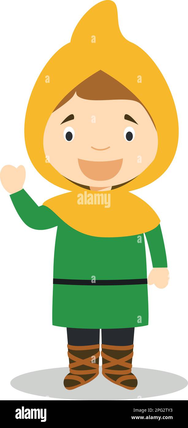 Medieval boy cartoon character. Vector Illustration. Kids History ...