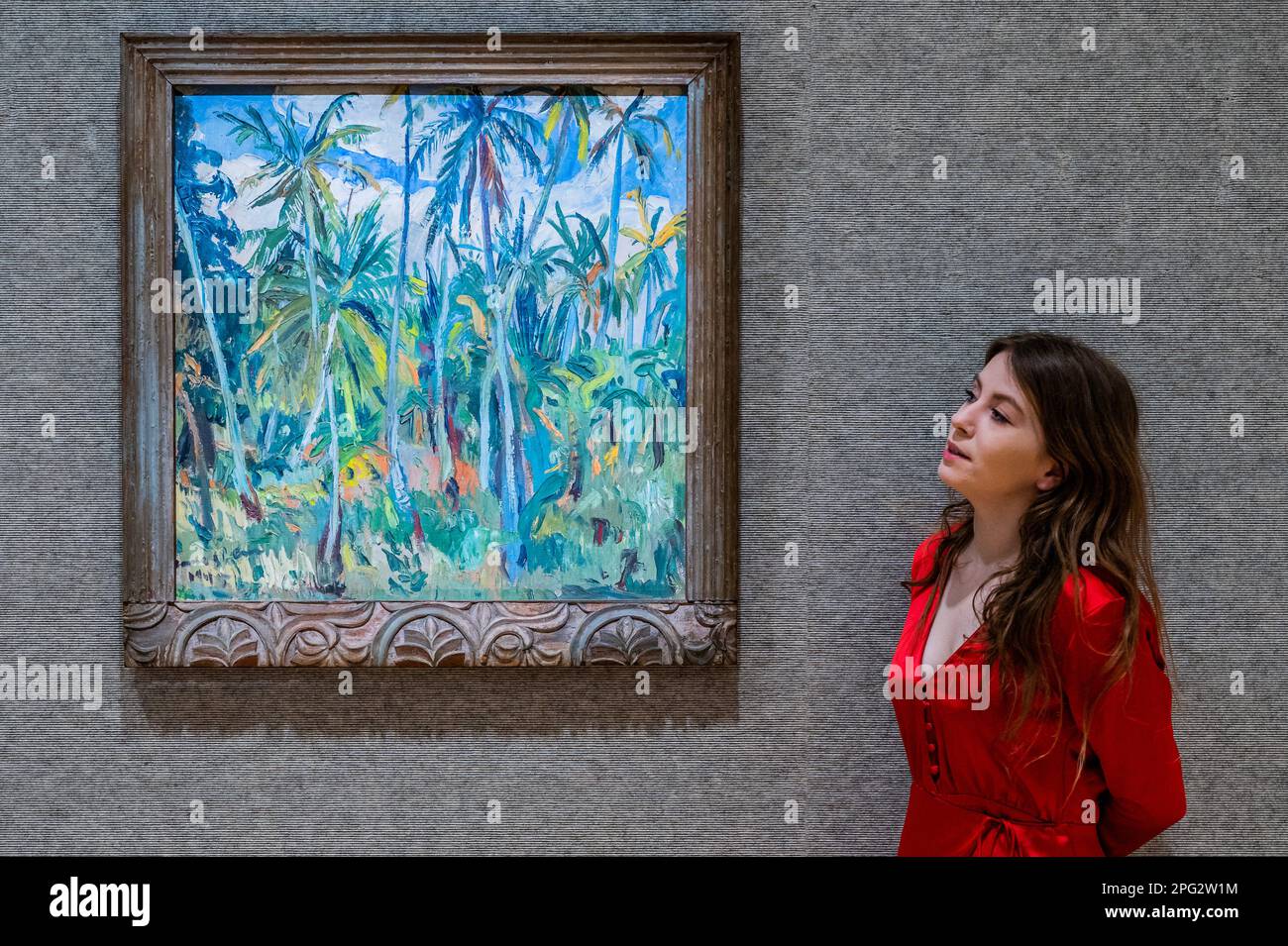 London, UK. 20th Mar, 2023. Irma Stern, 'Palm Trees', Zanzibar, est £ ...
