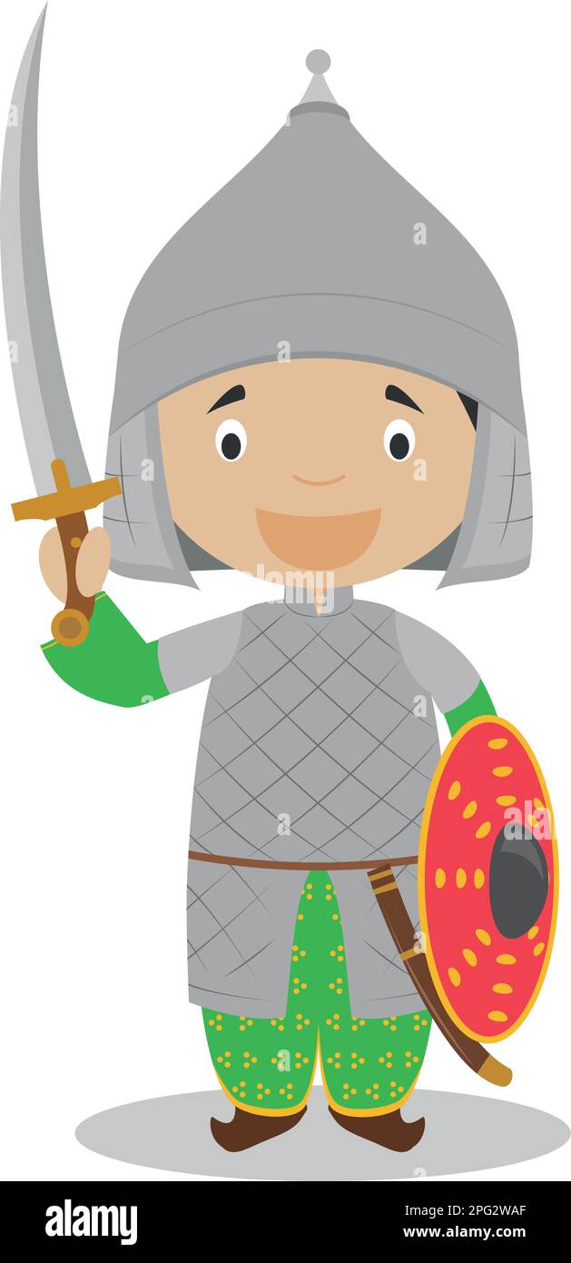 Ottoman soldier cartoon character. Vector Illustration. Kids History ...
