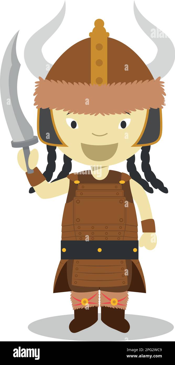 Hun cartoon character. Vector Illustration. Kids History Collection ...