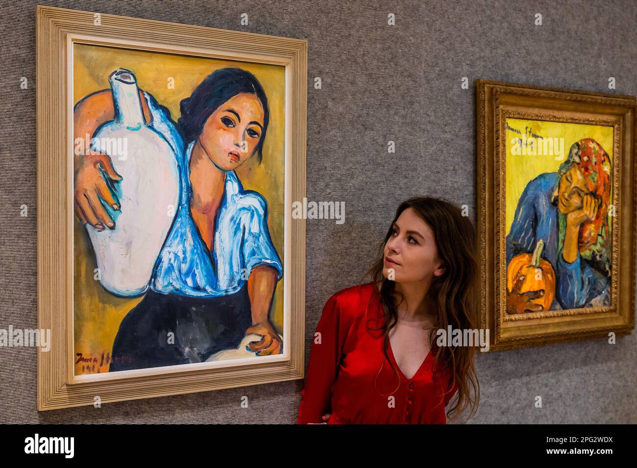 London, UK. 20th Mar, 2023. Irma Stern, Girl with Jug, est £30,000 - £ ...