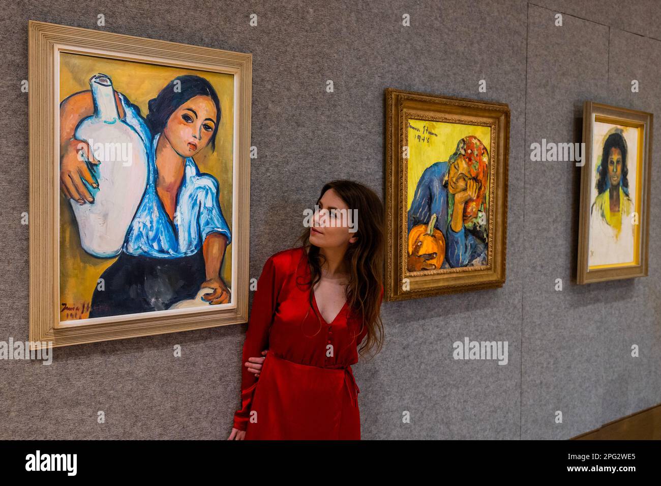 London, UK. 20th Mar, 2023. Irma Stern, Girl with Jug, est £30,000 - £ ...