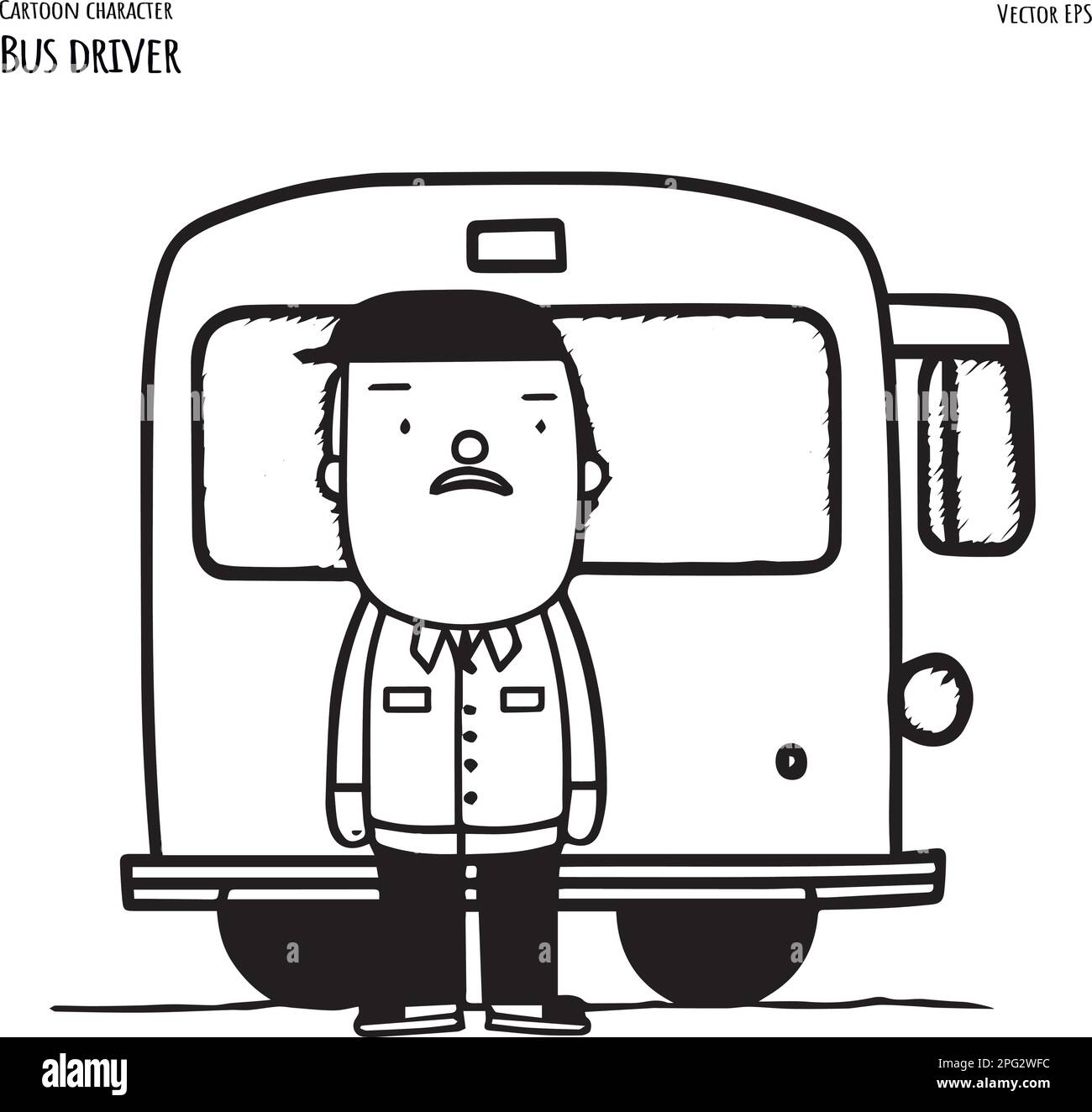 Bus Driver Clipart Black And White