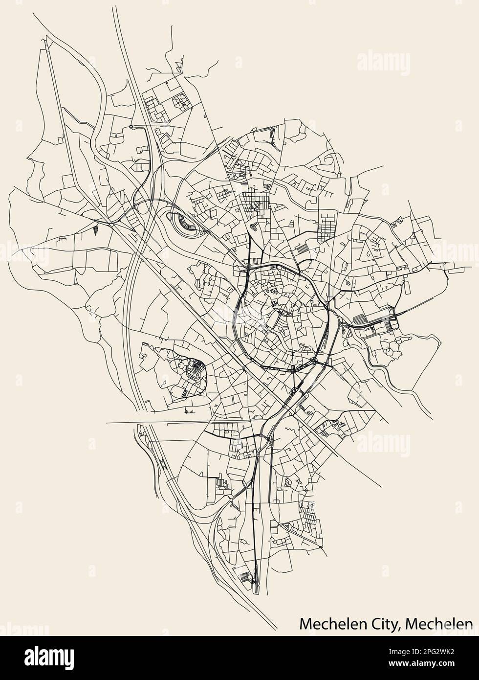 Mechelen street map Stock Vector Images - Alamy