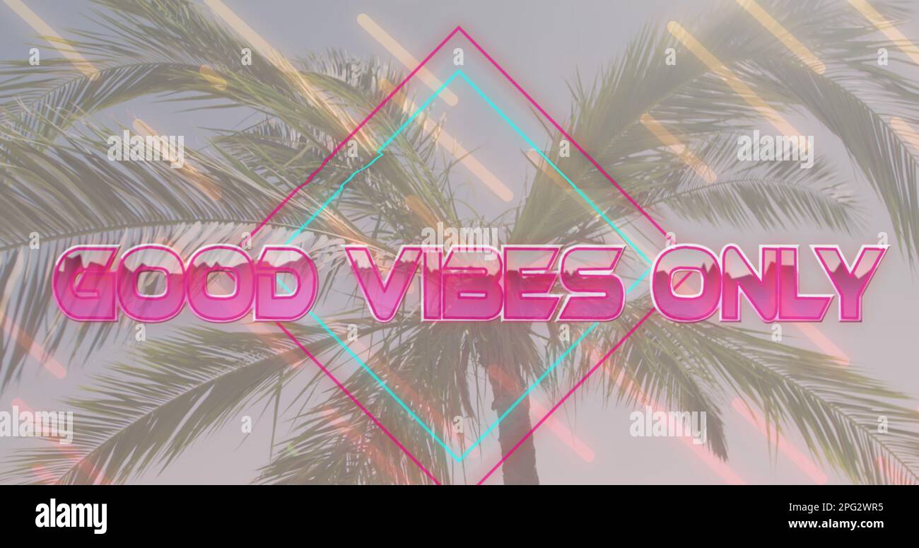 Image of the words good vibes only in pink with diamond and moving ...
