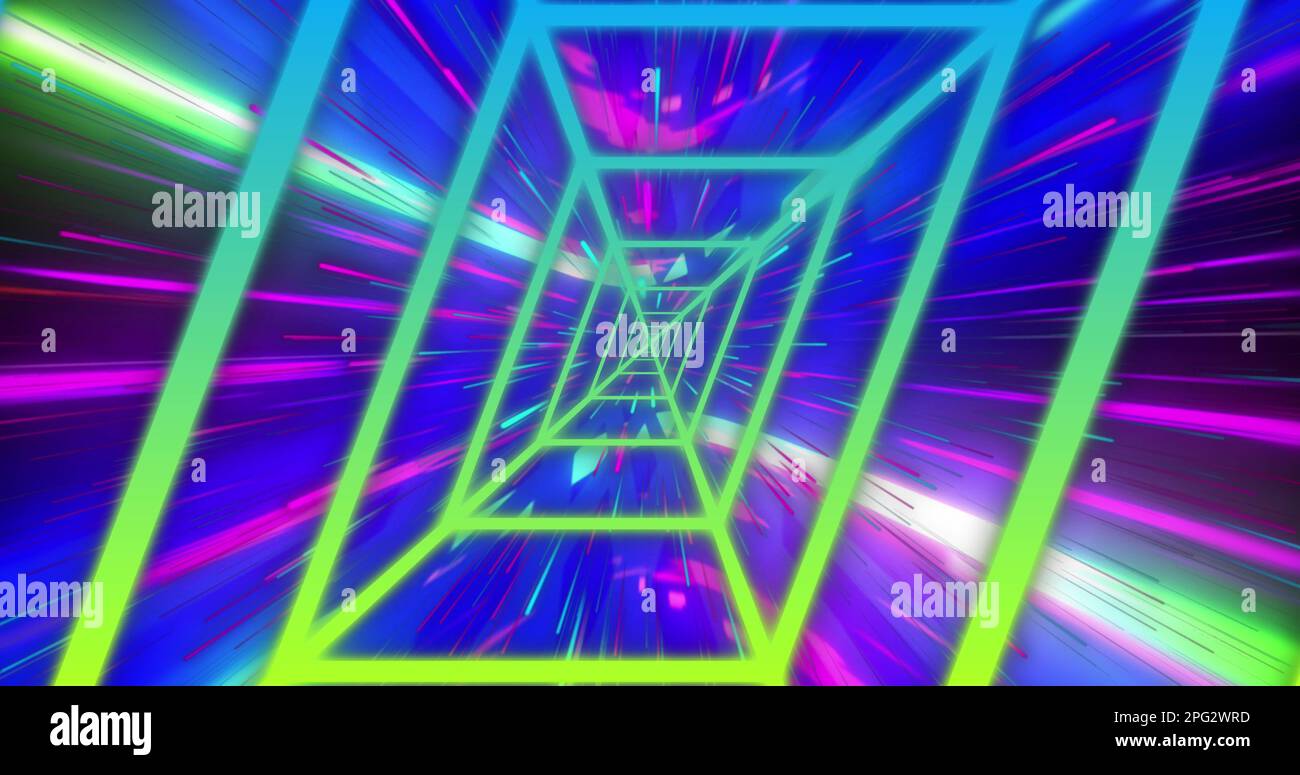 Animation blue neon shapes moving hi-res stock photography and images - Alamy