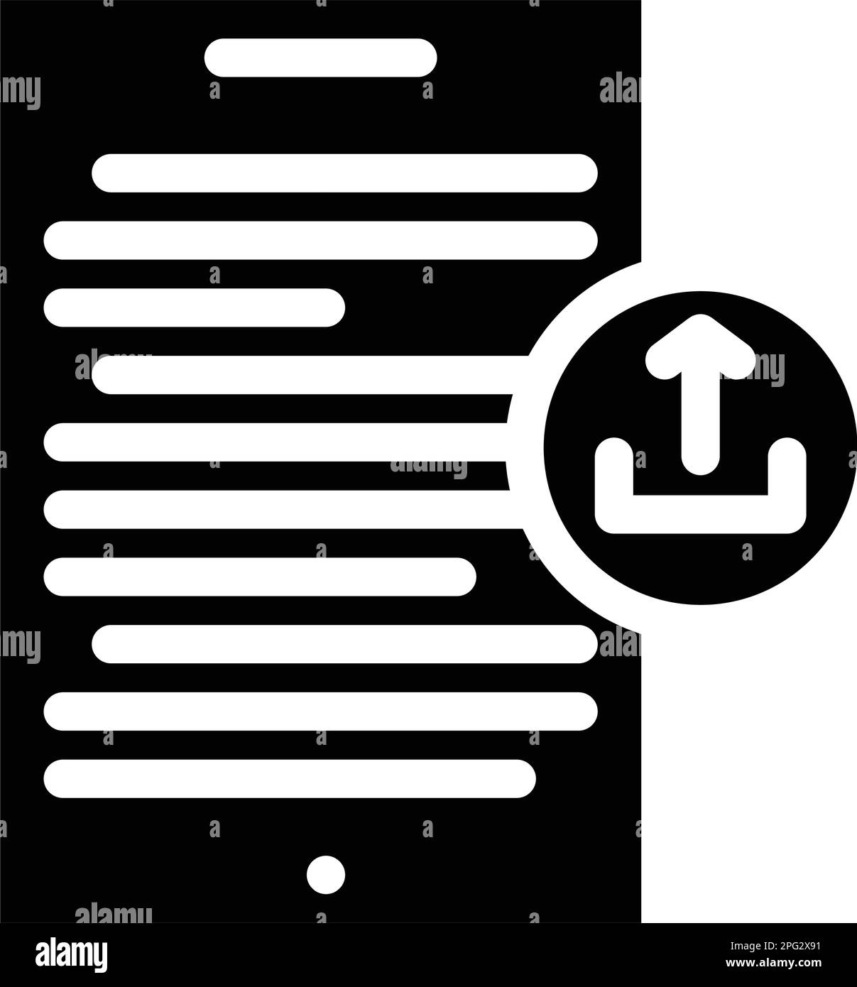 upload paper document glyph icon vector illustration Stock Vector Image ...