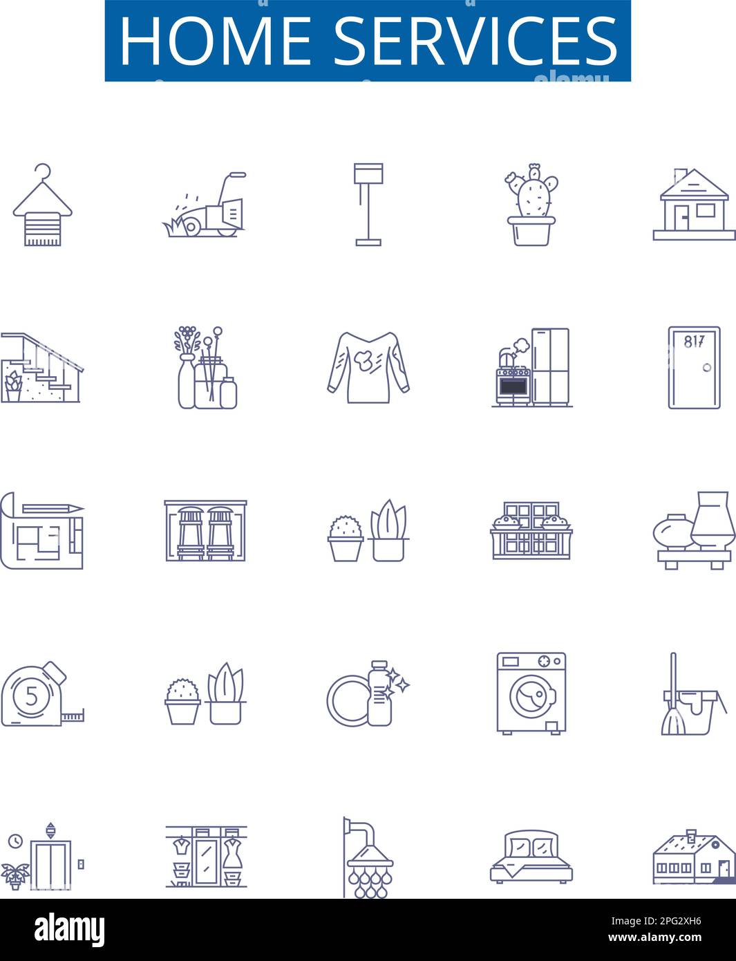 Home services line icons signs set. Design collection of Homecare ...