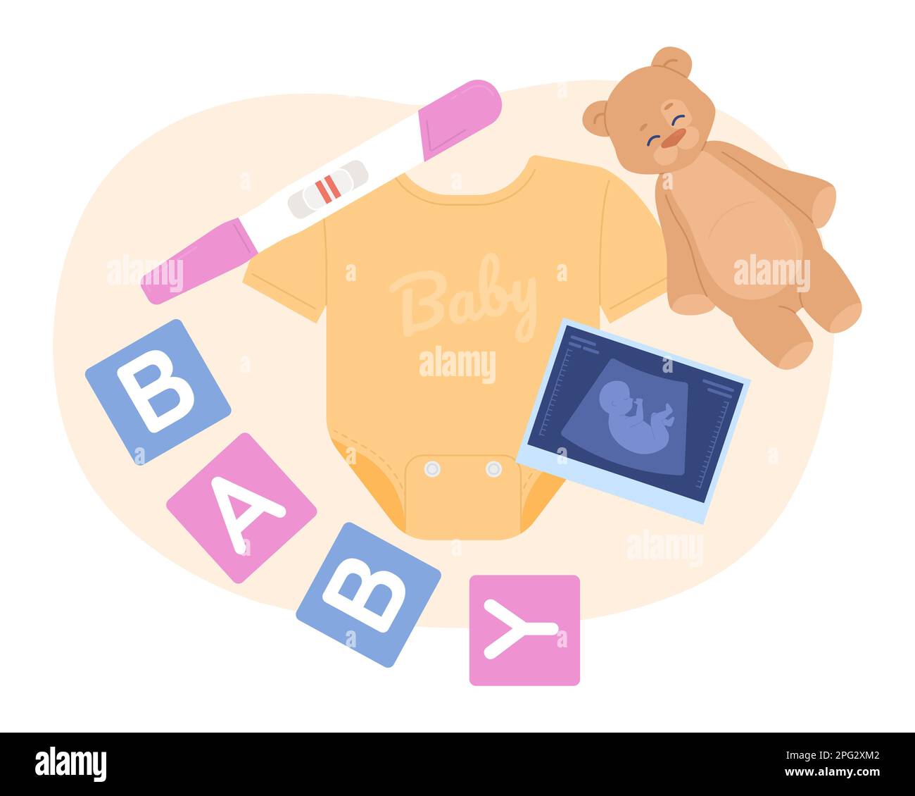 Baby ultrasound announcement flat concept vector spot illustration ...