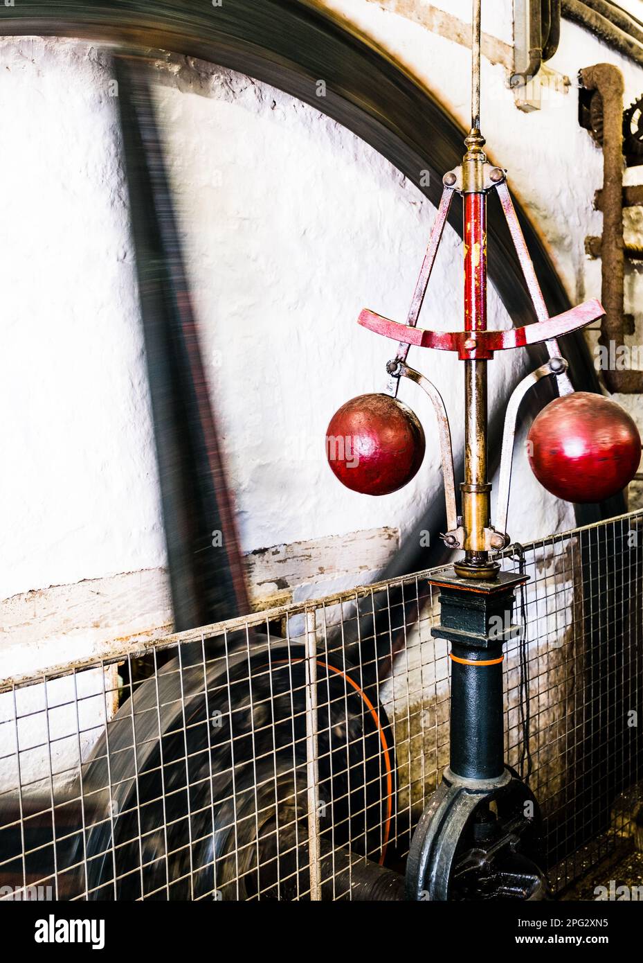 The red metal balls of the 'Governor' regulating the steam into the ...