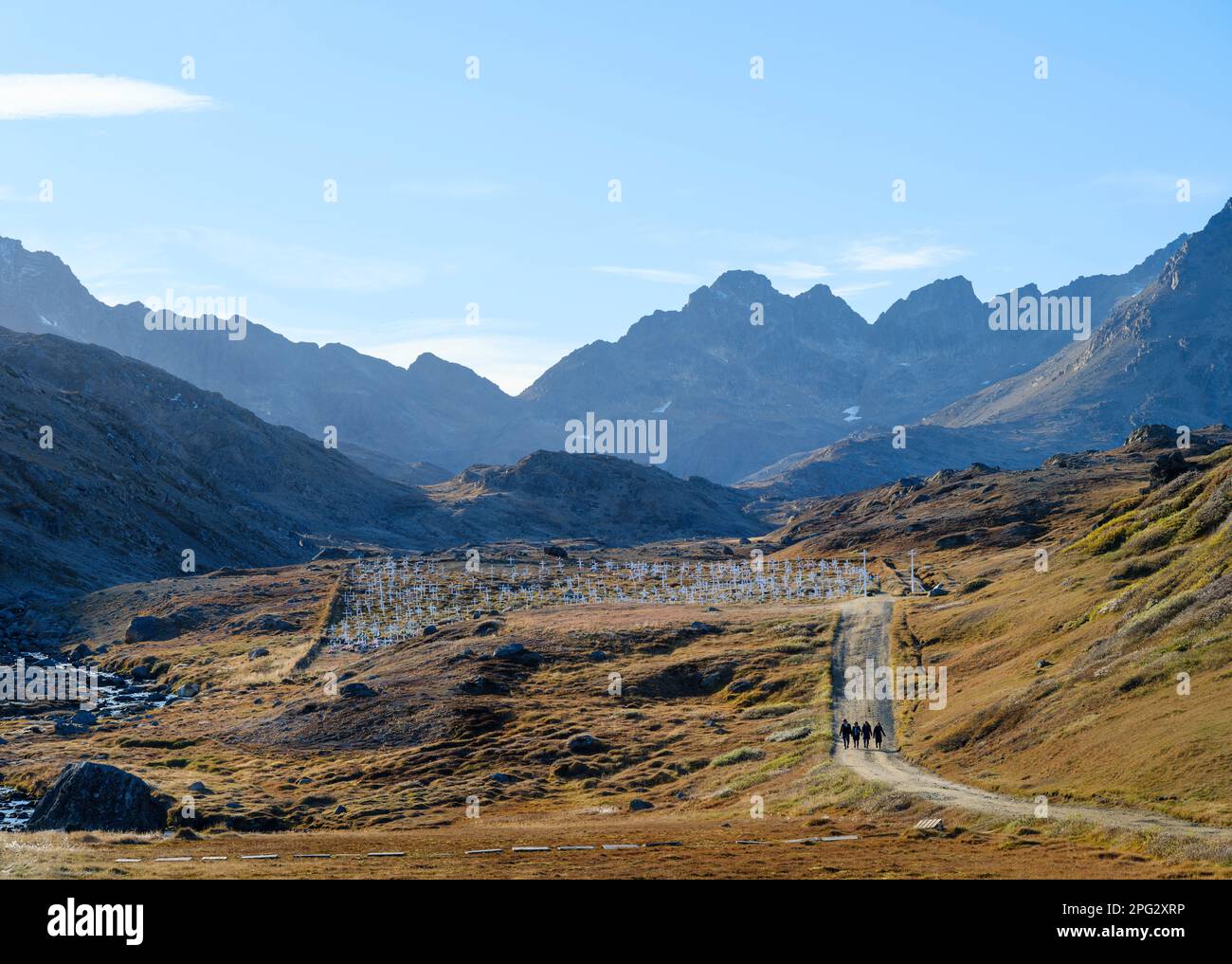 Cemetery in the valley of flowers. Town Tasiilaq (formerly called ...