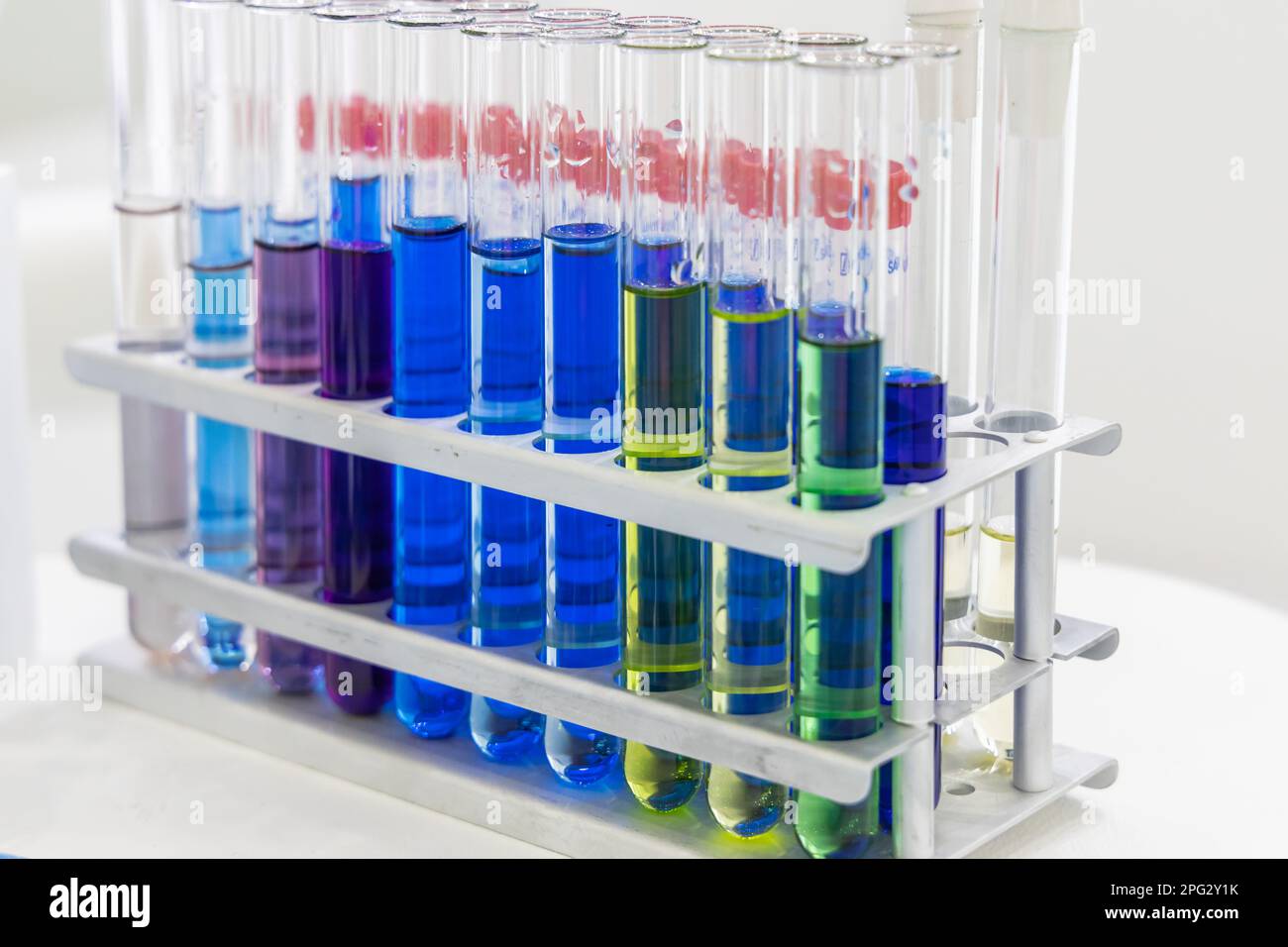 colorful test tubes in a chemical laboratory Stock Photo - Alamy