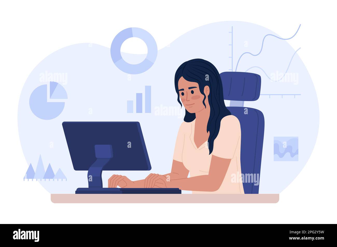 Data analyst career flat concept vector spot illustration Stock Vector ...