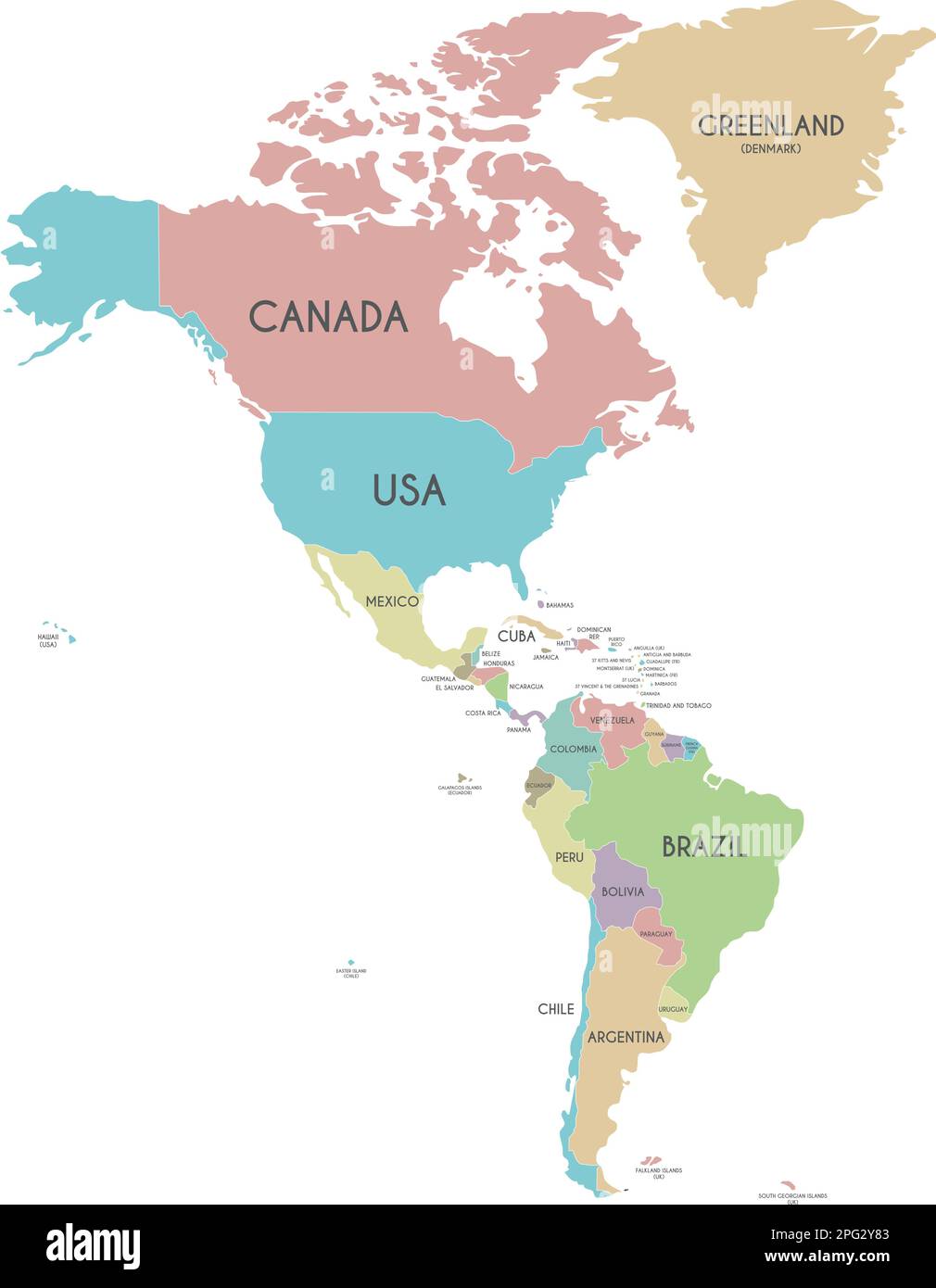 Political America Map vector illustration isolated on white background ...