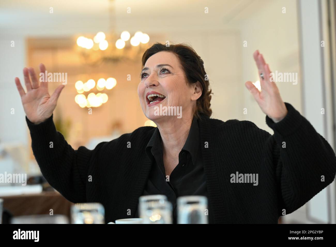 Bad Hersfeld, Germany. 20th Mar, 2023. Charlotte Schwab gestures during ...