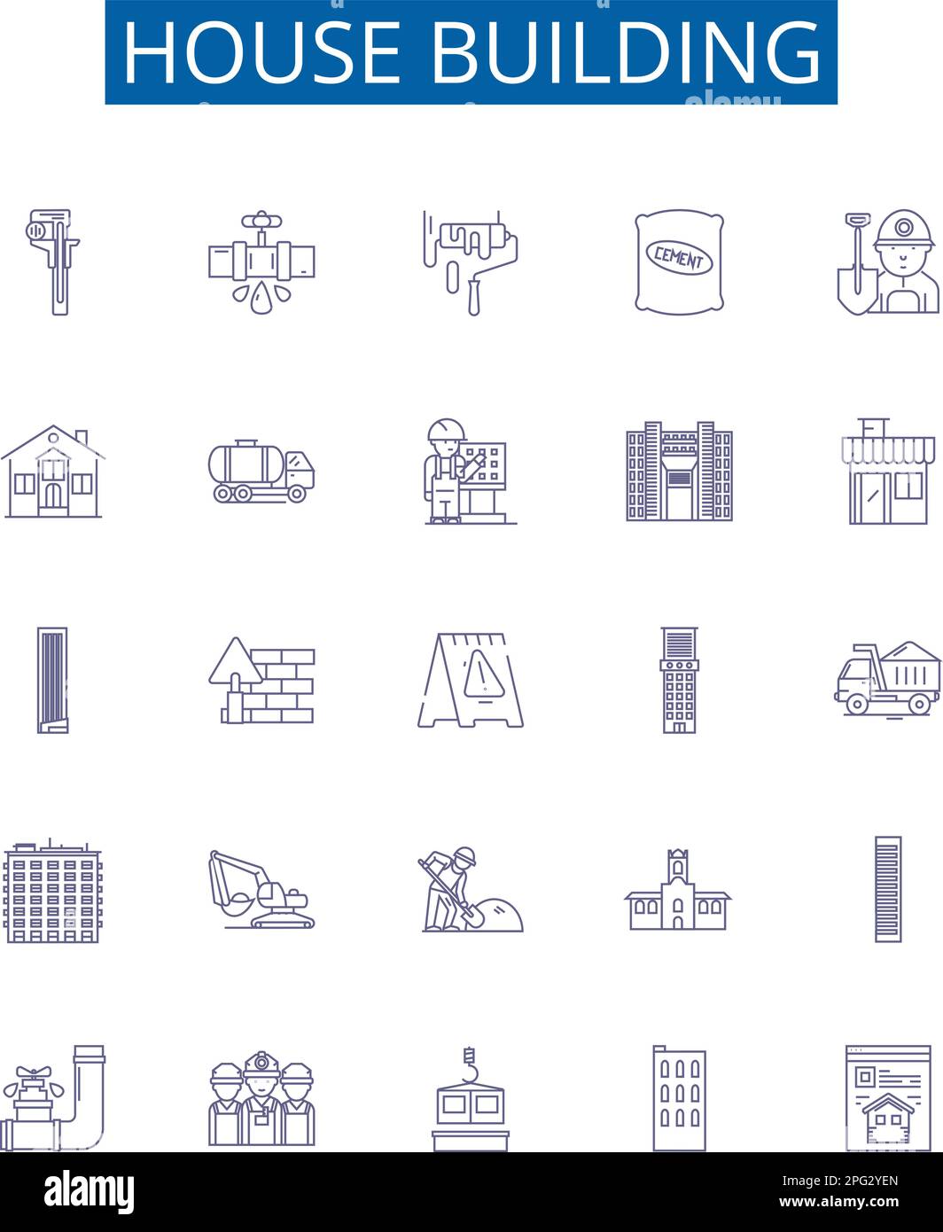 House building line icons signs set. Design collection of Construction ... House building line icons signs set. Design collection of Construction ...