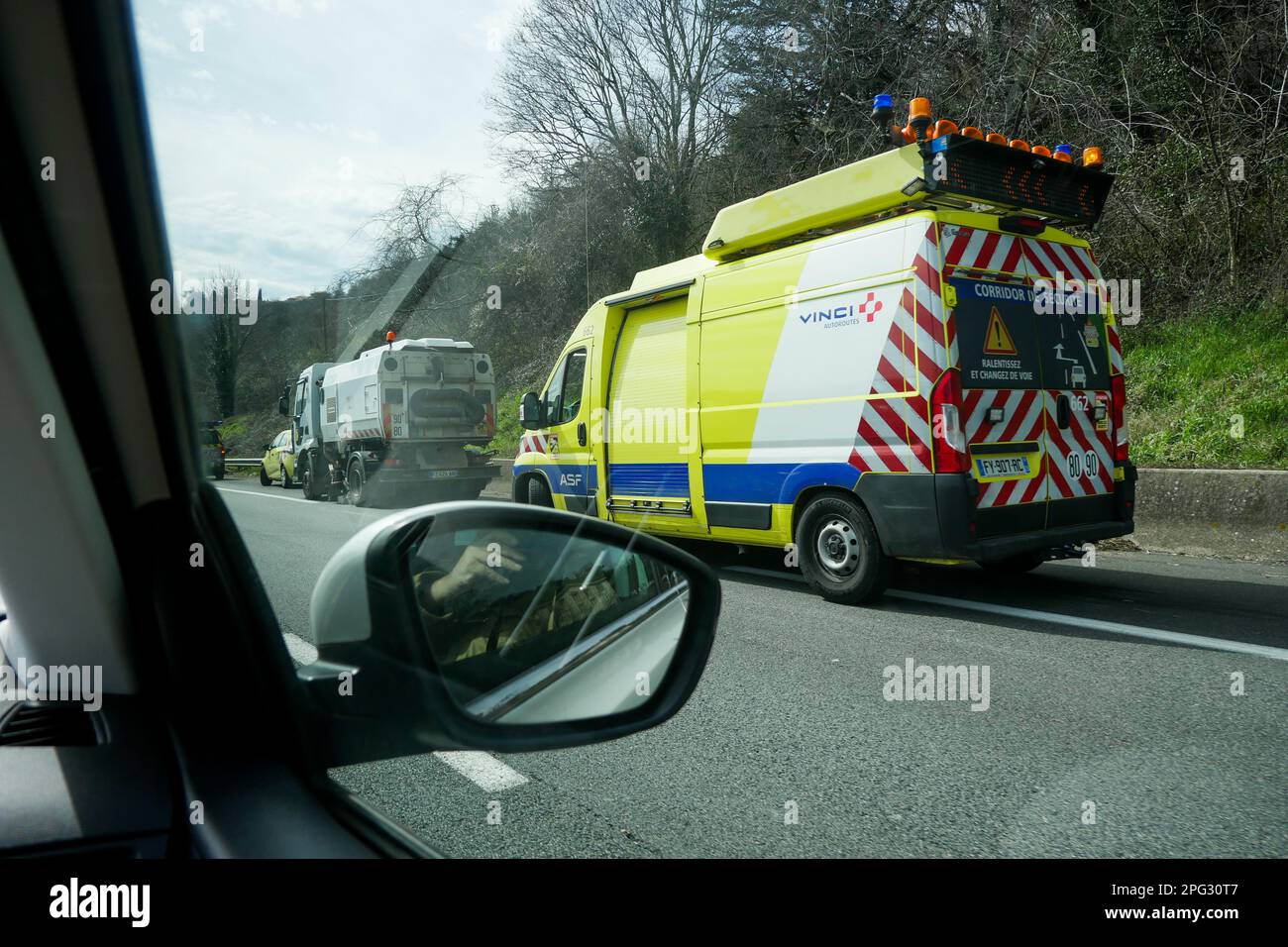 Road accident, A7 motorway, Rhone Valley, France Stock Photo - Alamy