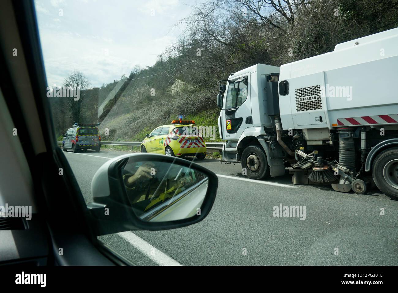 Road accident, A7 motorway, Rhone Valley, France Stock Photo - Alamy
