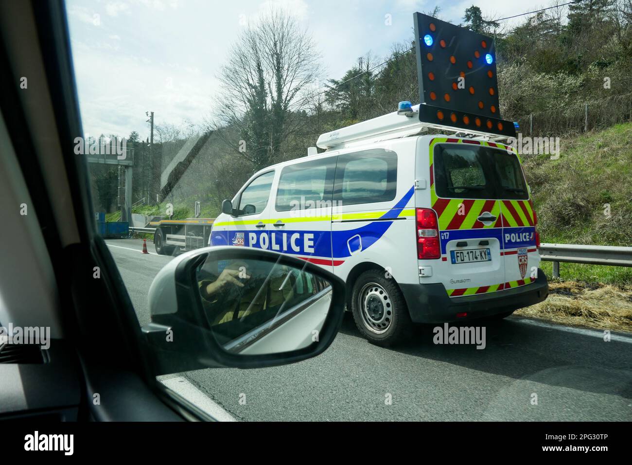 Road accident, A7 motorway, Rhone Valley, France Stock Photo - Alamy