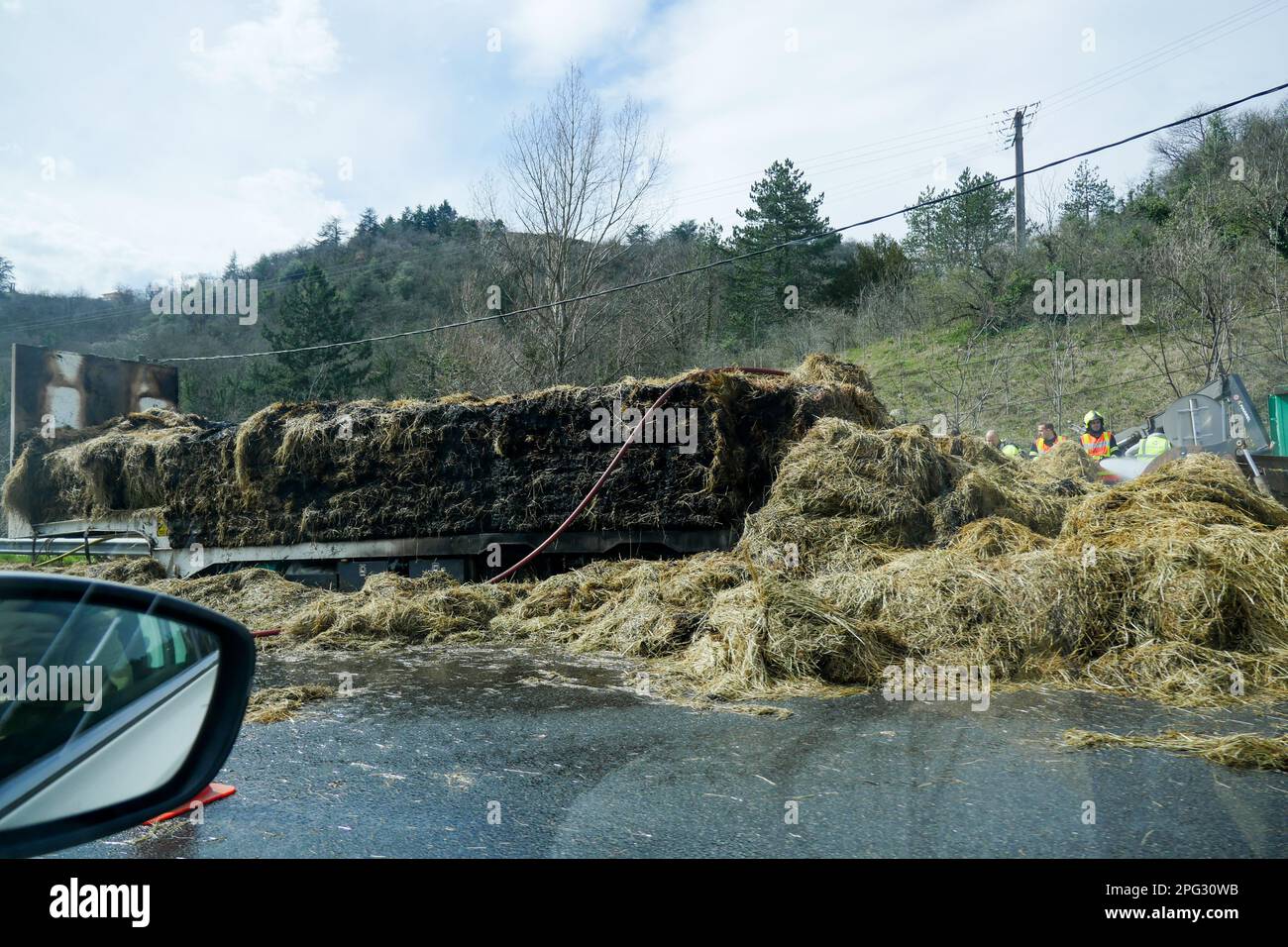 Road accident, A7 motorway, Rhone Valley, France Stock Photo - Alamy