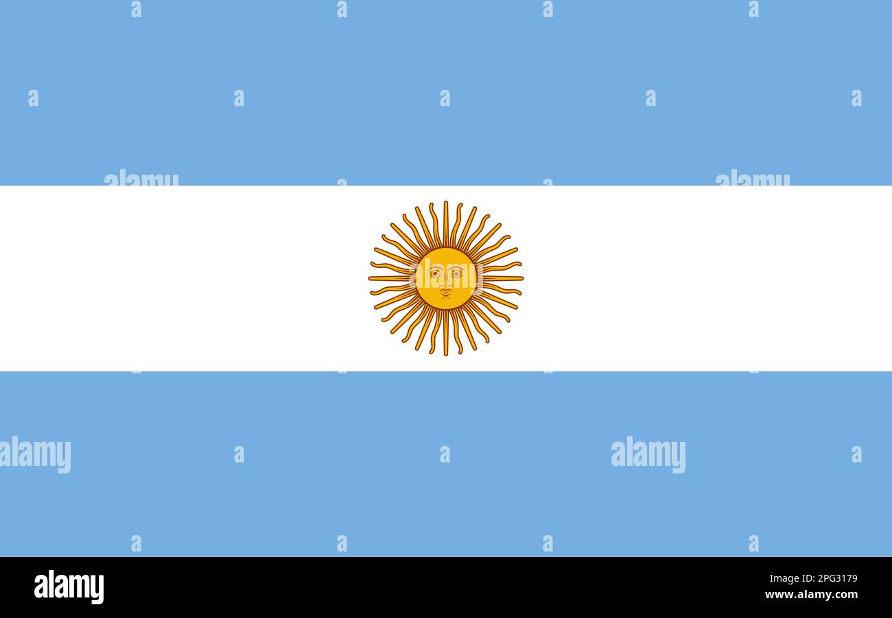 Accurate flag of Argentina in terms of size, placement of elements ...