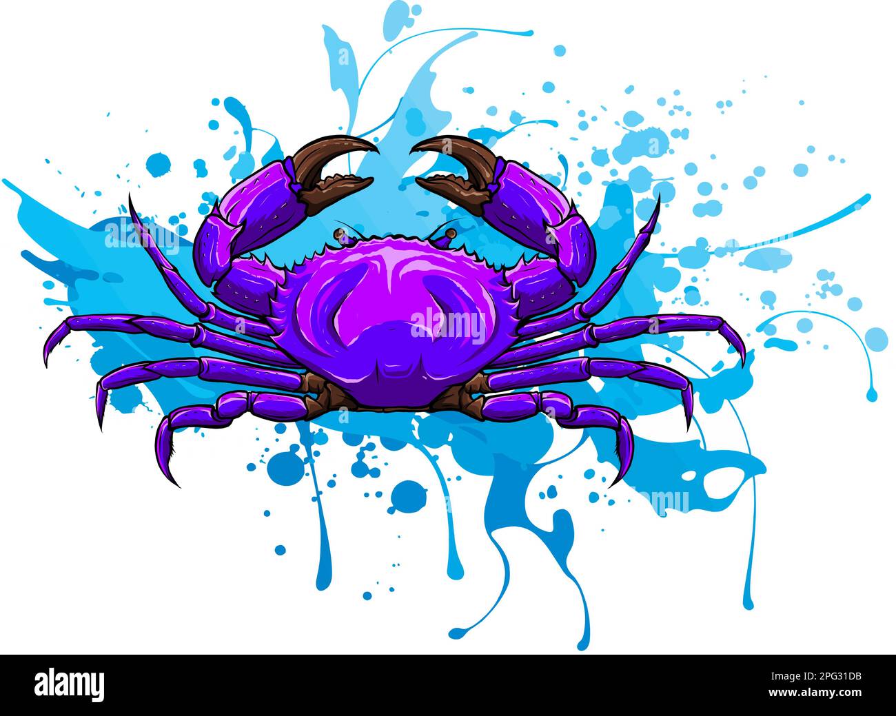 vector illustration of crab. digital hand draw design Stock Vector ...
