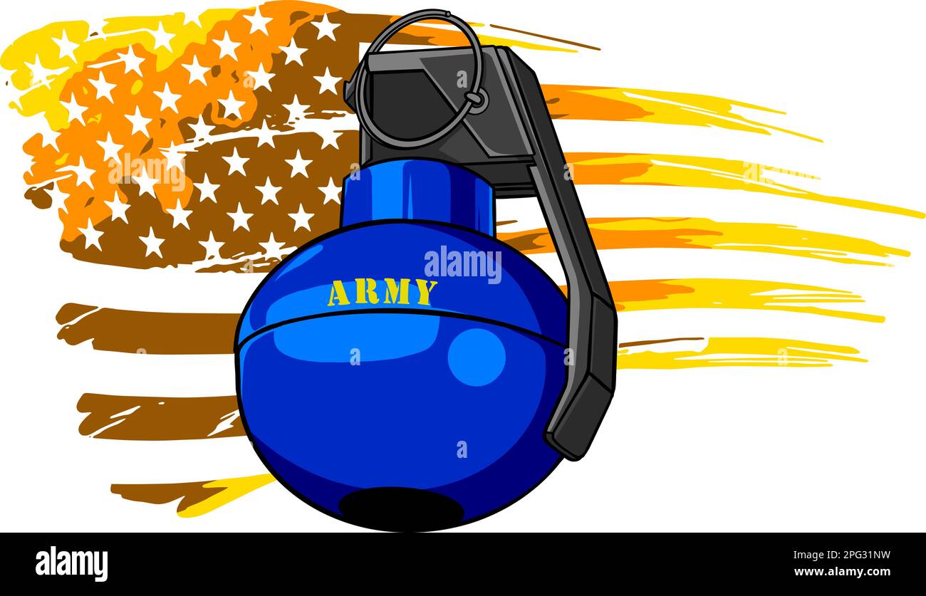 Hand grenade on white background, isolated, vector illustration design ...