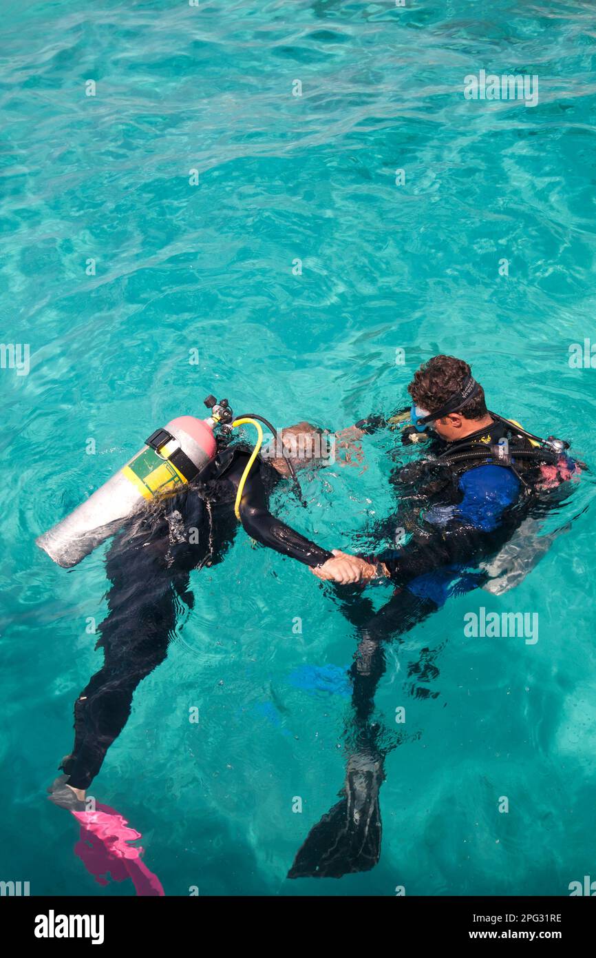Egypt, Sharm El-Sheikh, Red sea, scuba diving in training Stock Photo ...