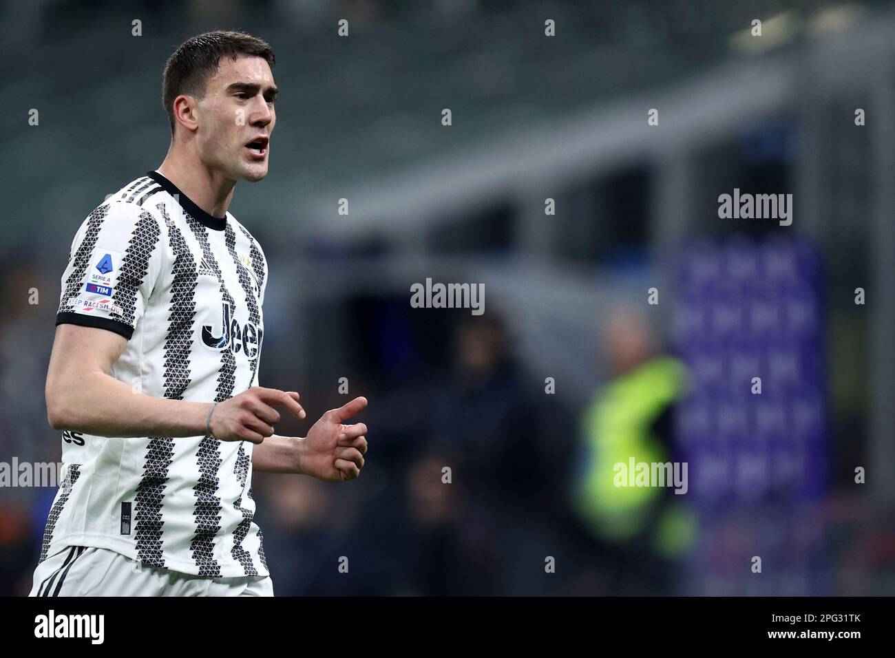 Dusan Vlahovic of Juventus Fc looks on during the Serie A match ...