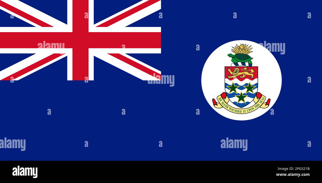 National Cayman Islands flag, official colors and proportion correctly ...