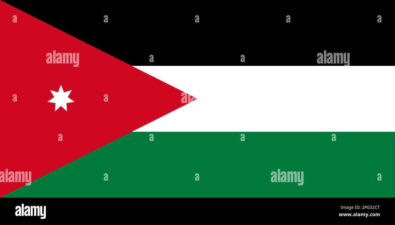 National Jordan flag, official colors and proportion correctly. Jordan ...
